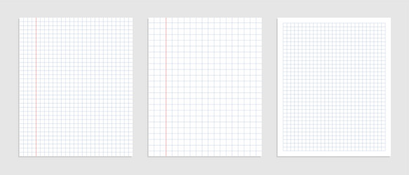 Realistic set of blank paper line sheets Vector Image