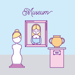 History museum cartoon Royalty Free Vector Image