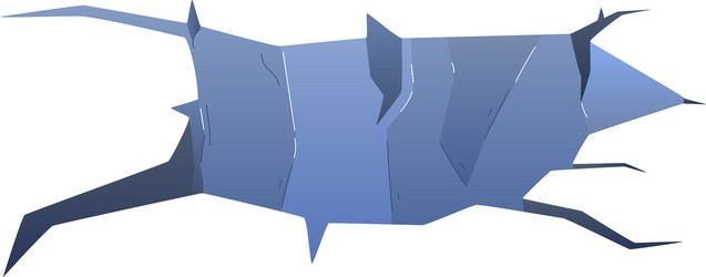 Hole breaking ice crack surface background Vector Image