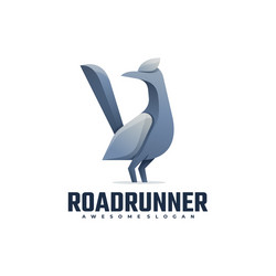 Road runner bird logo silhouette Royalty Free Vector Image