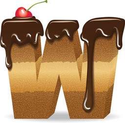 Cake letter i- birthday font Royalty Free Vector Image