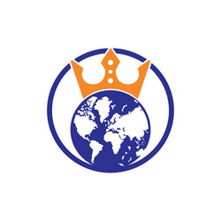 Globe king logo design template Royalty Free Vector Image