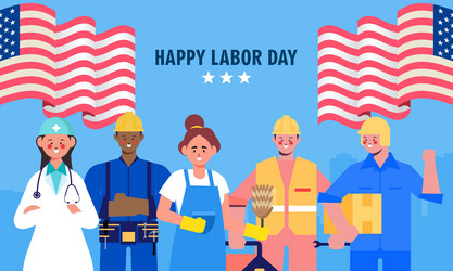Labor day various occupations people Royalty Free Vector
