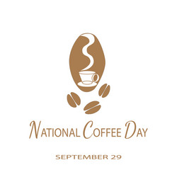National coffee day sign and badge Royalty Free Vector Image