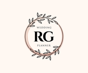 Rg initials letter wedding monogram logos Vector Image