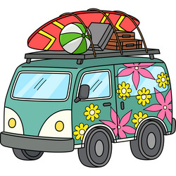 Van vehicle cartoon colored clipart Royalty Free Vector
