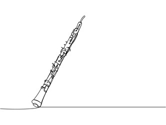 Clarinet one line art continuous drawing Vector Image