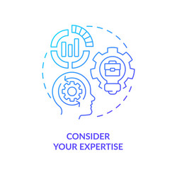 Competency blue gradient concept icon Royalty Free Vector