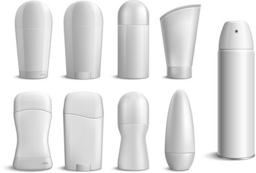 Deodorant bottles realistic design Royalty Free Vector Image