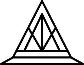 Geometric triangle shape icon over white Vector Image