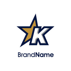 Elegant initial k star logo Royalty Free Vector Image