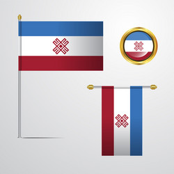 Mari-el flag design set Royalty Free Vector Image