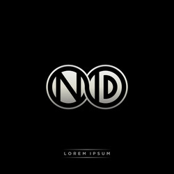 Nd logo letter initial designs template Royalty Free Vector