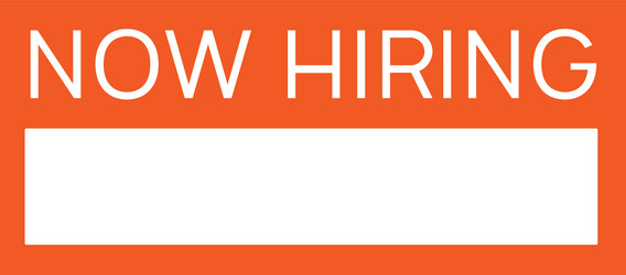 Now hiring sign transparent background Royalty Free Vector