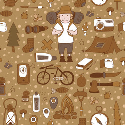 Seamless pattern with adventure equipment Vector Image
