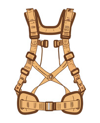 Orange safety harness tool icon Royalty Free Vector Image