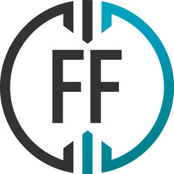 Initial letter ff circle triangle logo design Vector Image