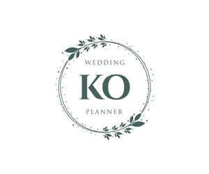Ko initials letter wedding monogram logos Vector Image