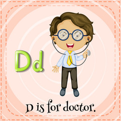Flashcard letter d is for doctor Royalty Free Vector Image