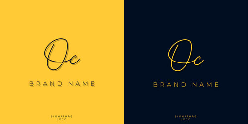 Minimal letters oc logo design Royalty Free Vector Image