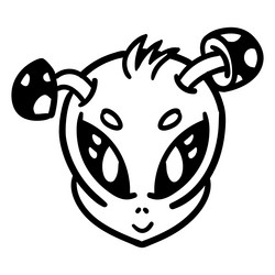 Aliens head antenna wave colorful stroke Vector Image