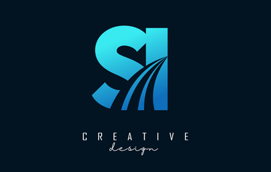 Creative colorful letters si s i logo Royalty Free Vector