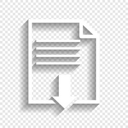 Download sign white icon Royalty Free Vector Image