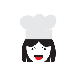 Girl chef cartoon icon logo Royalty Free Vector Image