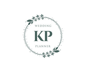 Kp initials letter wedding monogram logos Vector Image