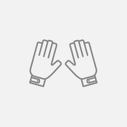 Motorcycle gloves line icon Royalty Free Vector Image