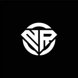 Nr monogram logo with 3 pieces shape isolated Vector Image