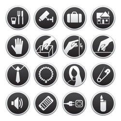 Loose clothing and long hair prohibited sign Vector Image