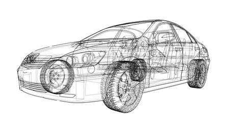 Car sketch Royalty Free Vector Image - VectorStock