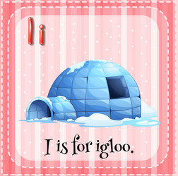 Flashcard alphabet i is for igloo Royalty Free Vector Image