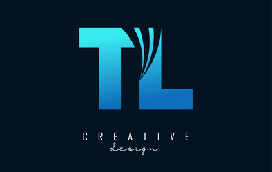 Creative white letters tl t l logo with leading Vector Image