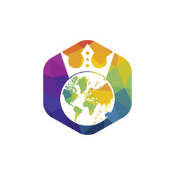 Globe king logo design template Royalty Free Vector Image