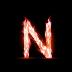 Letter with red fire Royalty Free Vector Image