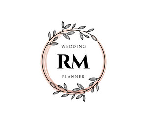 Rm initials letter wedding monogram logos Vector Image