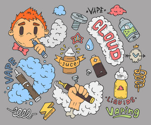 Vape Stickers Set Vector Images (52)