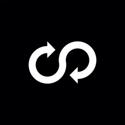 Infinity arrow symbol Royalty Free Vector Image