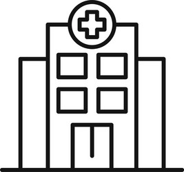 Hospital building icon outline style Royalty Free Vector