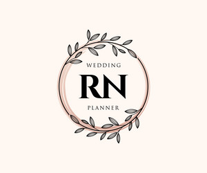 Rn initials letter wedding monogram logos Vector Image