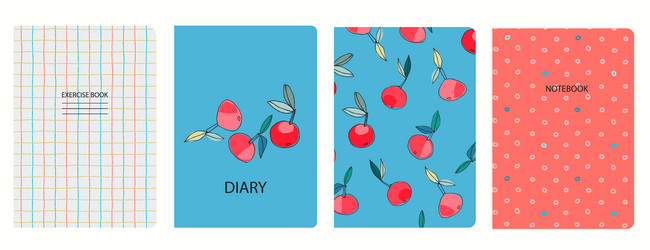 Cover page templates with apples pea hand Vector Image