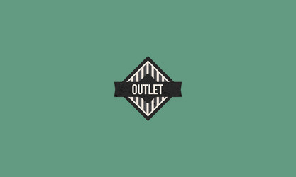 Logo template outlet label flat design Royalty Free Vector