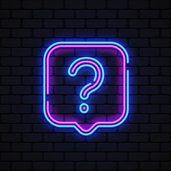Neon question mark with glitch effect abstract Vector Image