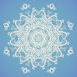 Blue round pattern circular ornament design Vector Image