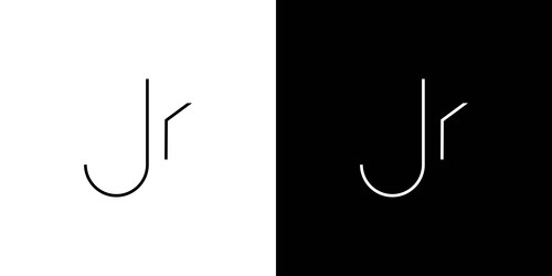 Modern and strong letter jr initials logo design Vector Image