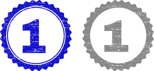 Grunge number 1 textured watermarks Royalty Free Vector