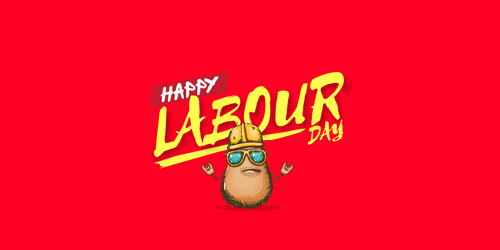 1 may labour day horizontal banner with cartoon Vector Image