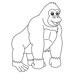 Dot to gorilla coloring page for kids Royalty Free Vector